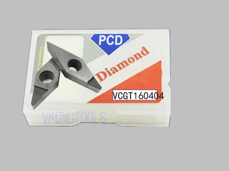 2Pcs PCD Tipped Insert VCGT160408 Single Edge VCGT332 Polycrystalline ...