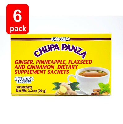 6 Boxes - Chupa Panza Tea Ginger, Pineapple, Flaxseed and Cinnamon x 30 ...