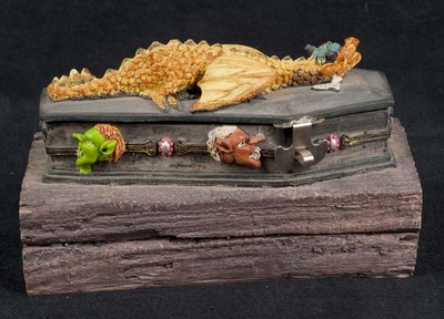 Dragon Coffin Troll Heads Medieval Fantasy Jewelry Trinket Game Box ...