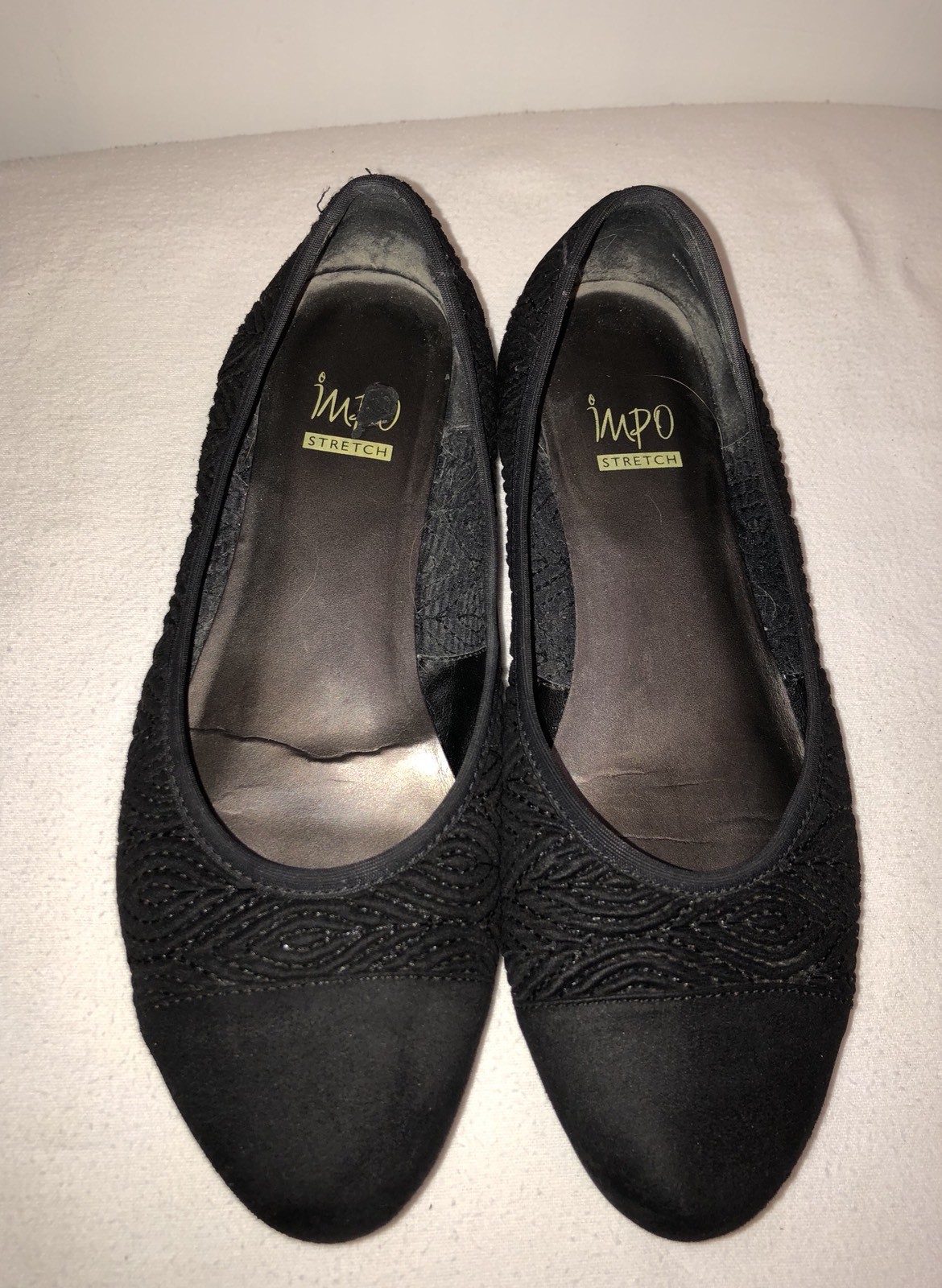 Impo Stretch Amaze Women's Ballet Flats Black Fabric Patterned Size 8 M ...