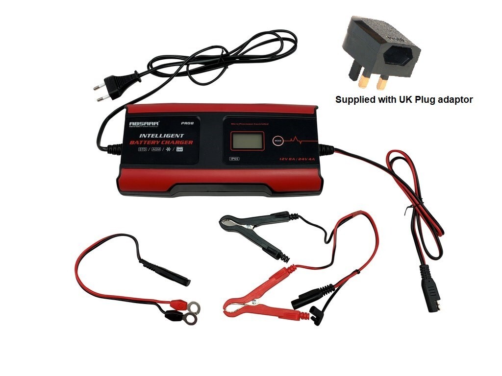 ABSAAR 12V 8A 11 Steps Smart Leisure Battery Charger Caravan Campervan ...