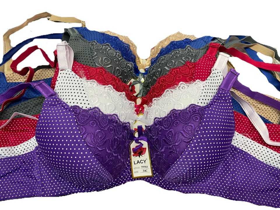 PACK OF 6 pcs BRAS, UNDERWIRE LACE Push Up Bra CUP SIZE 34-44 B C D NEW ...