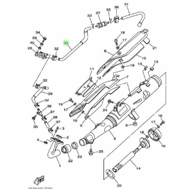 Genuine Parts Yamaha RX-King RX 135 2007/08 Exhaust Air Hose Bend 4 3KA ...