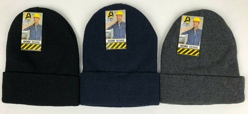 PK1 PK3 Men's Unisex Winter Work Beanie Double Side Knitted Warm Hats ...