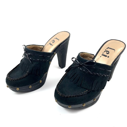 90's vintage L.E.I platform Mary Jane black tassel clogs | eBay