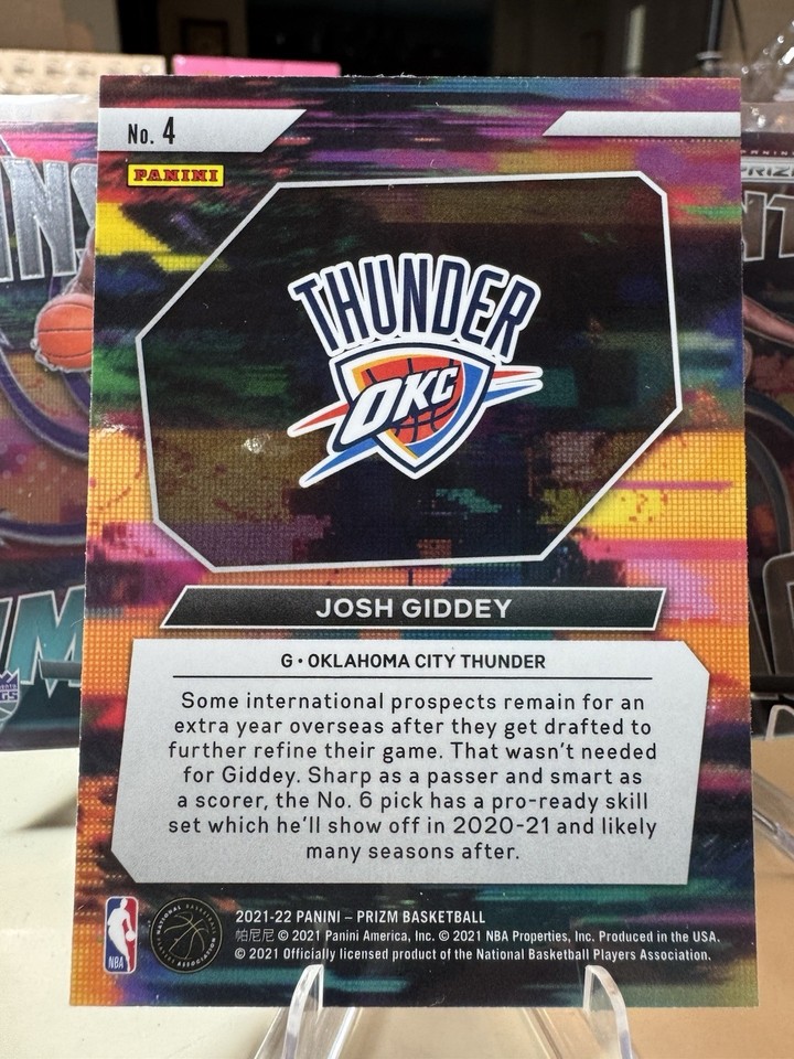 2021-22 Panini Prizm Josh Giddy Instant Impact Rookie Insert #4 OKC ...