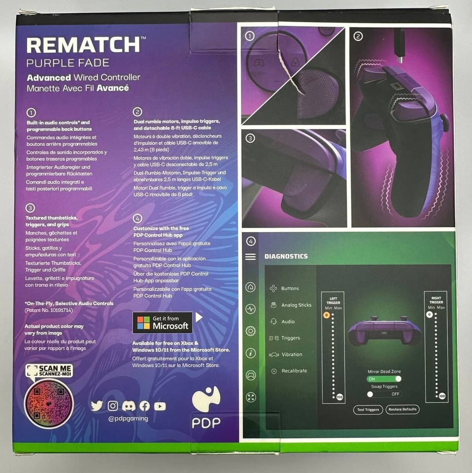PDP REMATCH ADVANCED WIRED CONTROLLER Xbox Series X - Purple (049023PF ...
