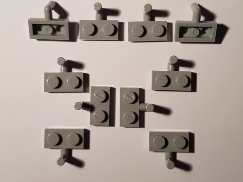 LEGO® 10 x 88072 Plate 1 x 2 with Hook New Light Grey 4611702 (#FR53 ...