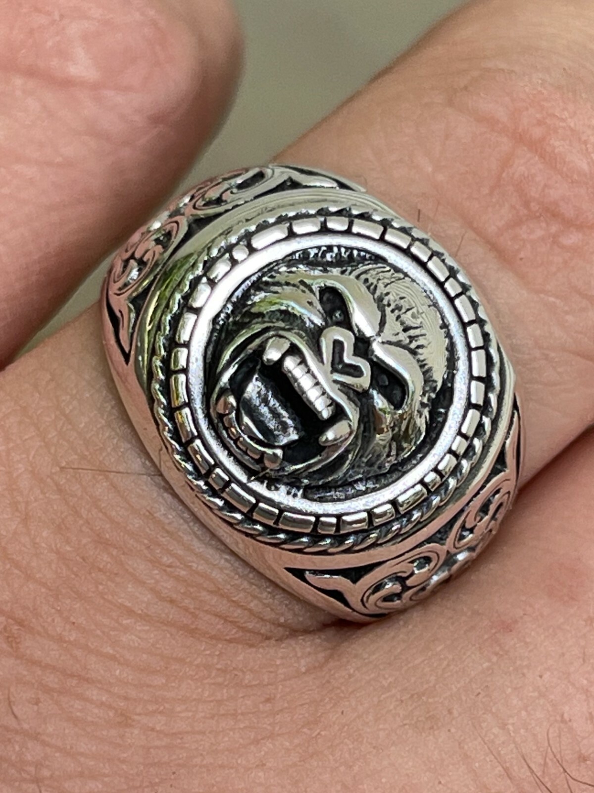 Real 925 Sterling Silver Mens Plain Gorilla Monkey Ape Ring Sz 7 8 9 10 ...