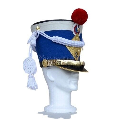 French Napoleonic Shako Helmet, BLUE SHAKO Helmat with red Pom Pom | eBay