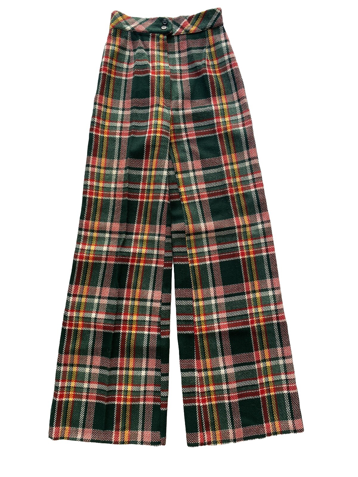 Vintage 70s Bobbie Brooks Bell Bottom Flare Pants Pla… - Gem