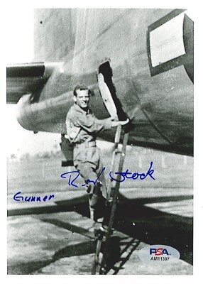 ROBERT STOCK SIGNED 5X7 PHOTO PSA DNA AM11397 (D) WWII BOCKSCAR TAIL ...