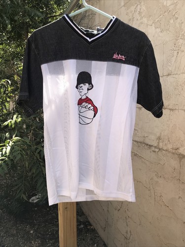 Rare Eljay Shirt Boys Sz 14/16 Blue and white Athletic Top Short Sleeve ...