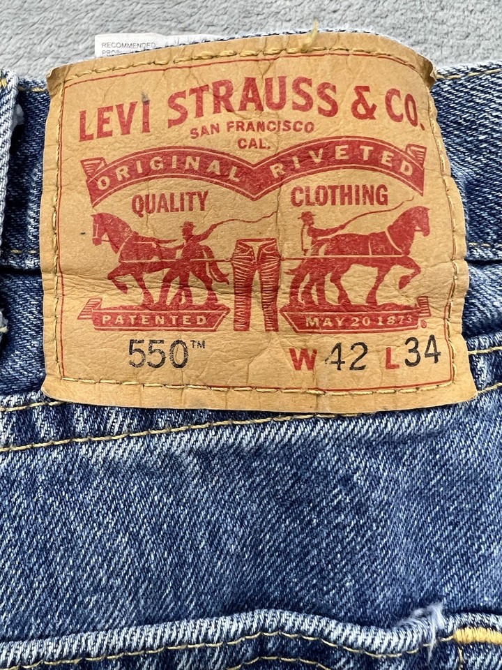 Vintage Levis 550 Jeans Mens Relaxed Fit Red Tab Med Wash 42x34 | eBay