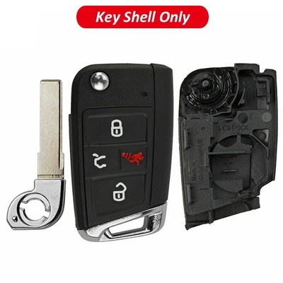 Remote Key Case Shell Fob 4 Button for Volkswagen Golf GTI Tiguan Jetta ...