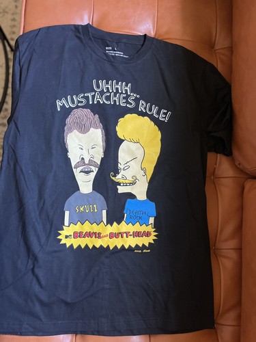 Beavis & Butthead - “Uhhh …Mustaches Rule! - Black Shirt - Large | eBay