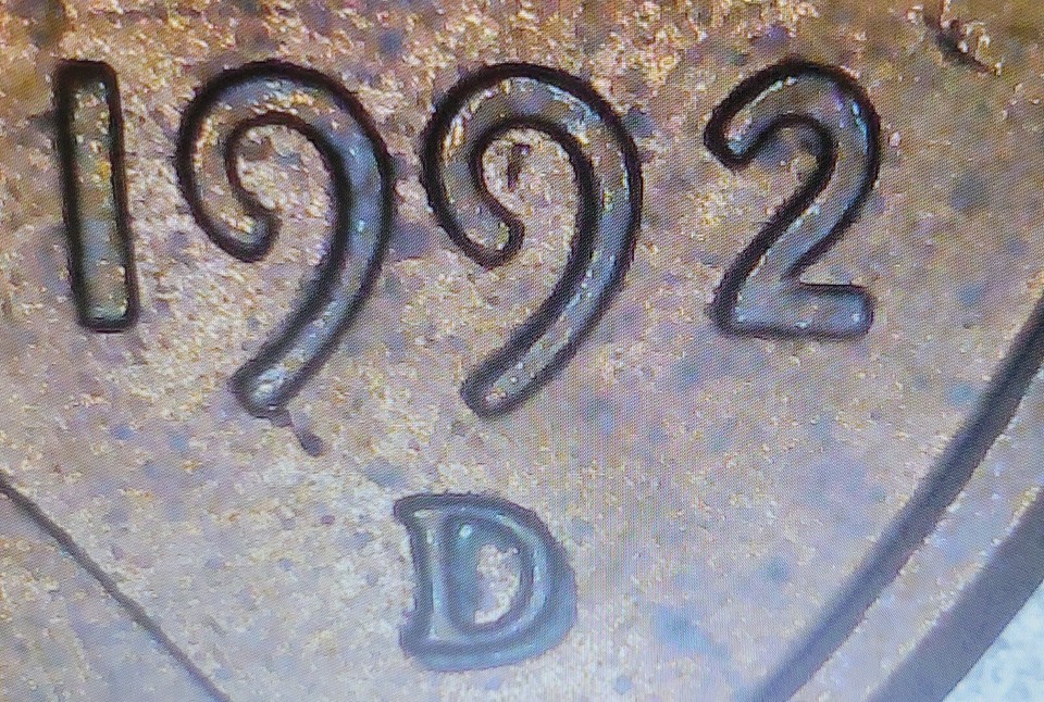 1992 D Lincoln Penny Double Stamped On Both Sides W/detail & Toning | eBay