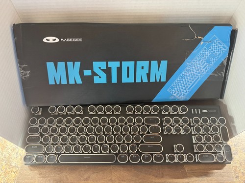 MAGEGEE MK-STORM RETRO TYPEWRITER STYLE MECHANICAL, BLUE SWITCH, LED KB ...