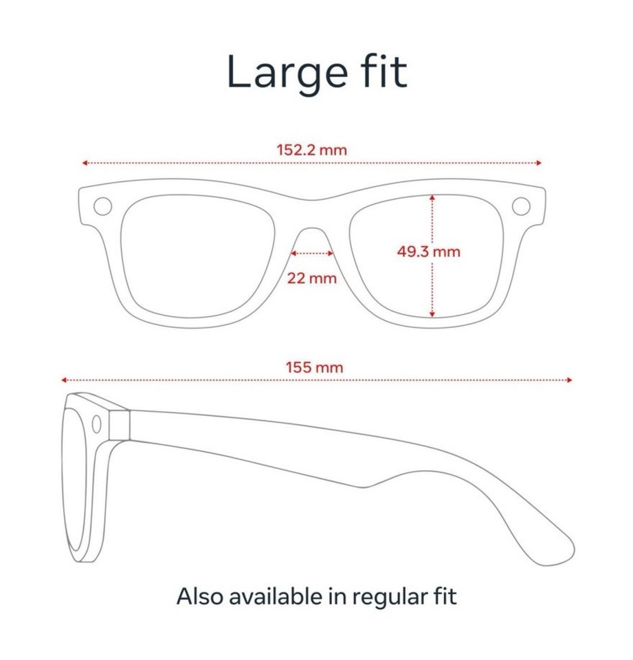 Ray-Ban Meta RW4008 Wayfarer Large Smart Glasses Polarized Gradient ...