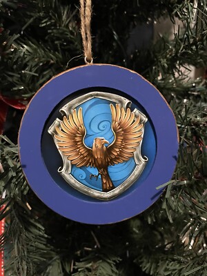 Harry Potter Ravenclaw Crest Round Blue Bronze 3.8" Ornament Christmas ...
