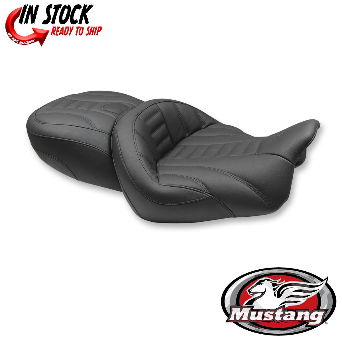 Mustang Vinyl Super Touring 2-Up Motorcycle Seat 15-20 Harley ...