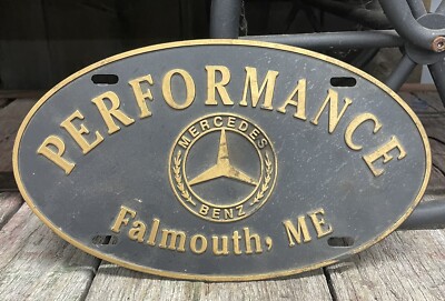 Vintage Mercedes Benz Dealership PERFORMANCE Advertising License Plate ...