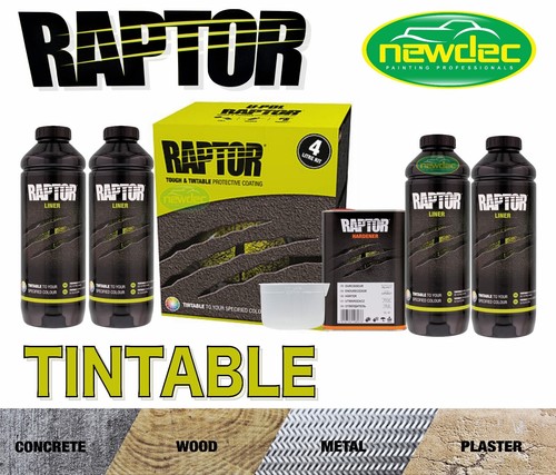 RAPTOR BY U-POL UPOL TINTABLE ANY COLOUR BED LINER KIT 2 PACK URETHANE ...