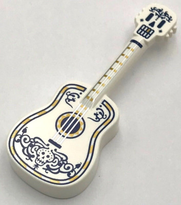 Lego New White Minifigure Utensil Musical Instrument Guitar Acoustic ...