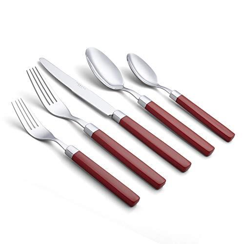 20 Pieces Stainless Steel Flatware/Cutlery Set - Color Handles - 4 x ...