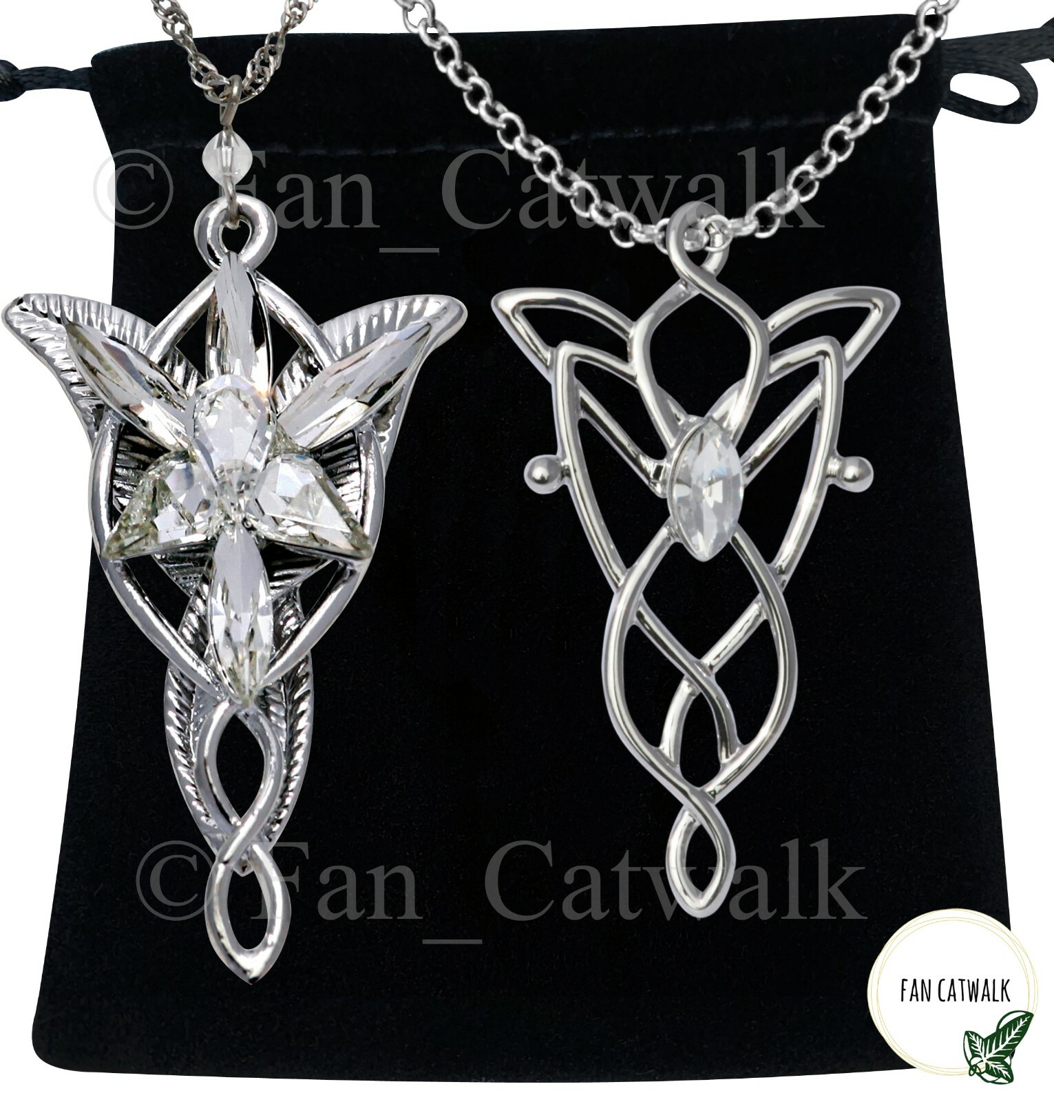 2x Lord Of The Rings Silver EVENSTAR Necklace CELTIC Hobbit LOTR Arwen ...