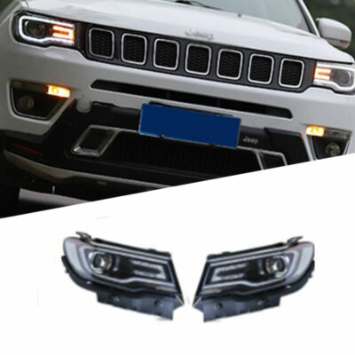 For Jeep Compass 2018-2020 Headlight LED DRL Sequential Signal LED Low ...