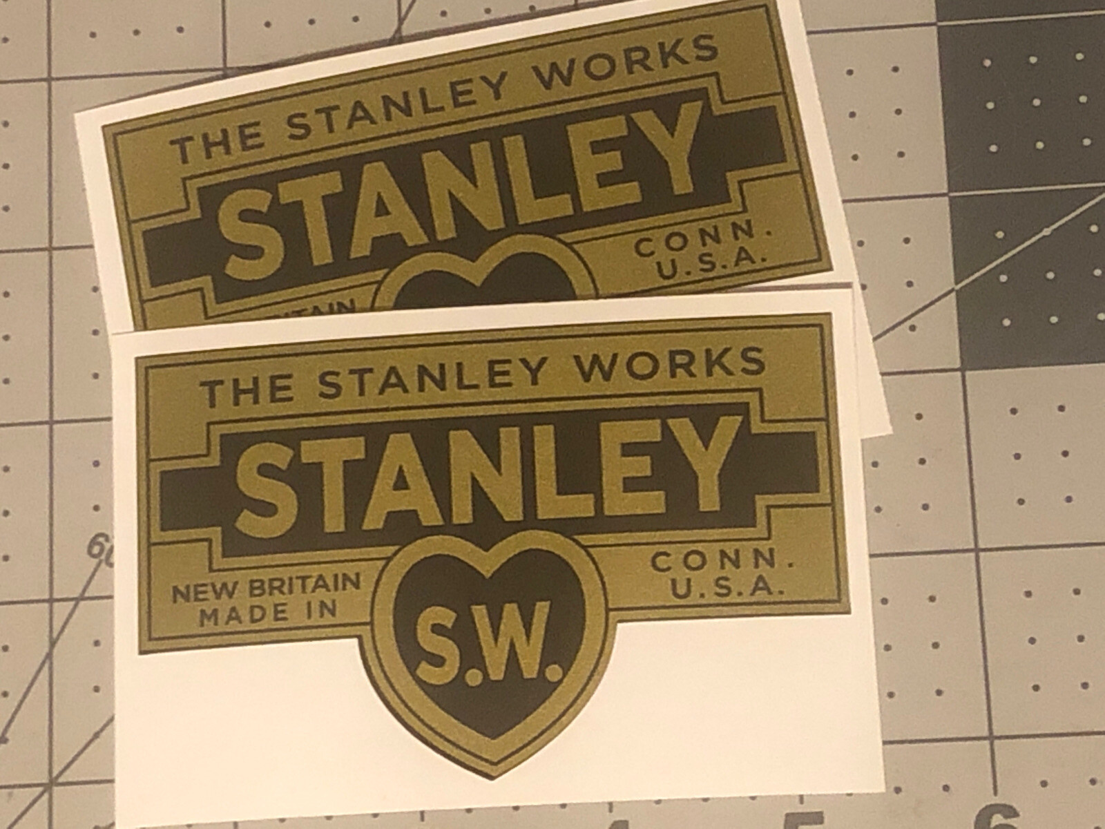 Stanley Tools Oak Chest Gold And Black Sweetheart Vinyl Decals set of 2 ...