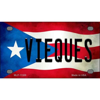 Vieques Puerto Rico Flag Novelty Mini Metal License Plate Tag | eBay