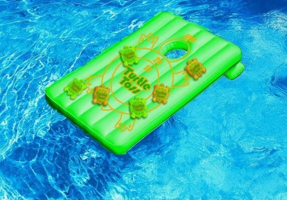 Swimline 90660 Inflatable Turtle Toss Game Corn Hole Swimming Pool Game ...