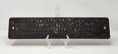 Vtg. Chicago Rock Island and Pacific Railroad Cast Metal Sign Plaque ...