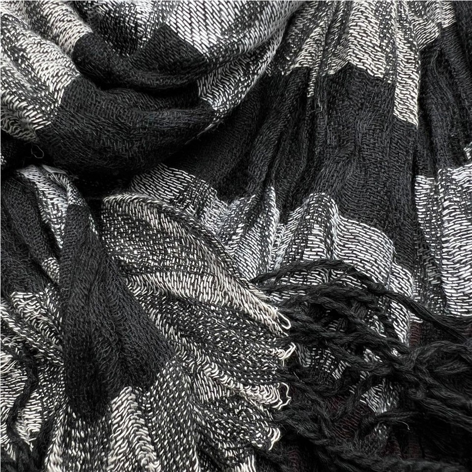 Beige Jacquard Crinkle Scarf - Textured Boho Scarf (66"x28") | eBay