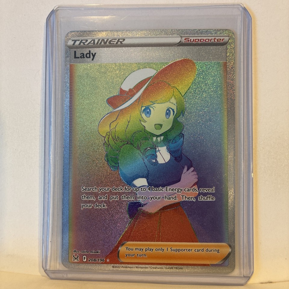 Pokemon TCG Lady Full Art Secret Rainbow Rare 208/196 Lost Origin NM | eBay