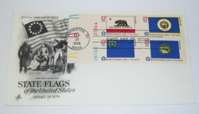 1976 FDC Washington D.C. State Flags of United States CA MN NV NE State ...