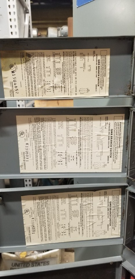 Square D QMB Series E1 3Ph 4W 208Y/120 Volt 800A 800 Amp Panelboard ...