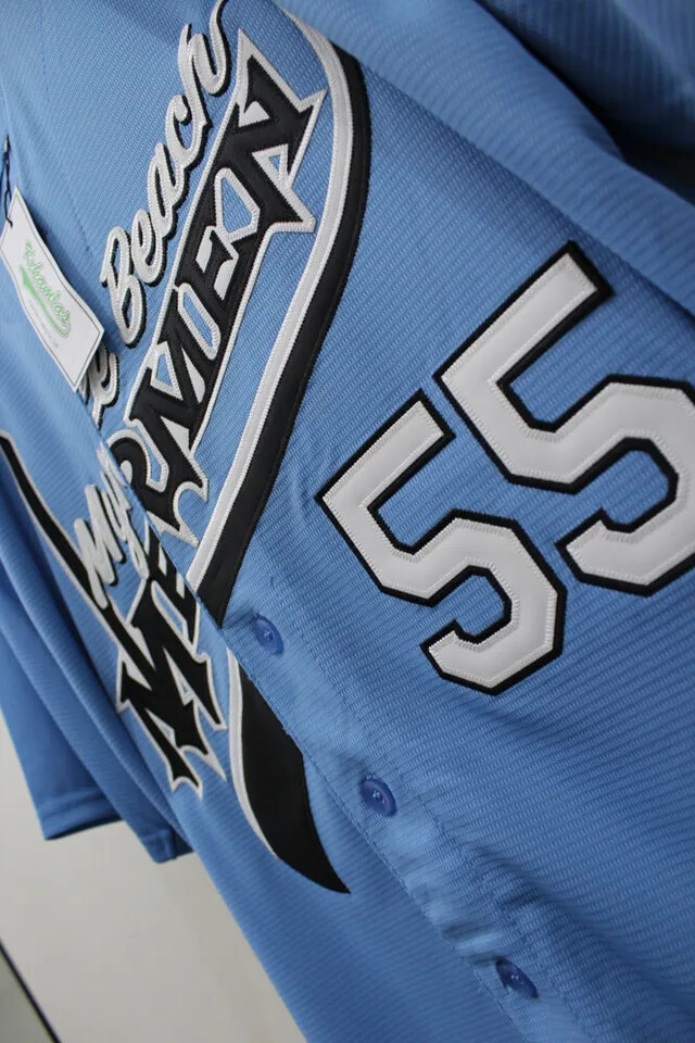 Powers #55 Myrtle Beach Mermen Baseball Jerseys With Tag Stitched Blue ...