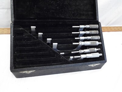 Set Central Tool Outside Micrometers 0-6" Machinist Brown & Sharpe Mic ...