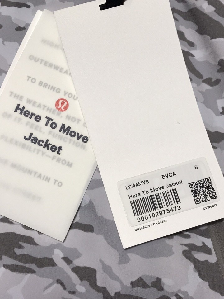 Lululemon Here To Move Jacket Size 6 Evergreen Camo Grey Multi EVCA ...