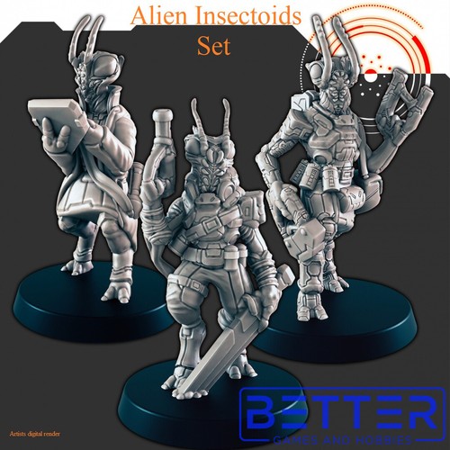 Alien Insectoids 3d Printed Sci Fi miniatures (28mm) for Star Wars ...