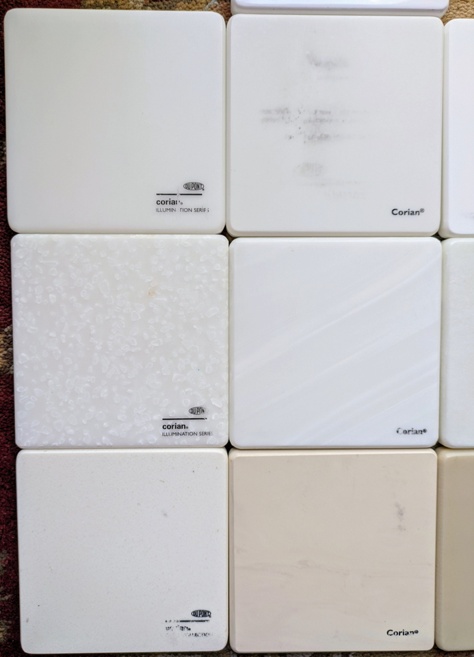 (10) 4x4" Corian Solid Surface Material Samples in Assorted Neutral Colors | eBay