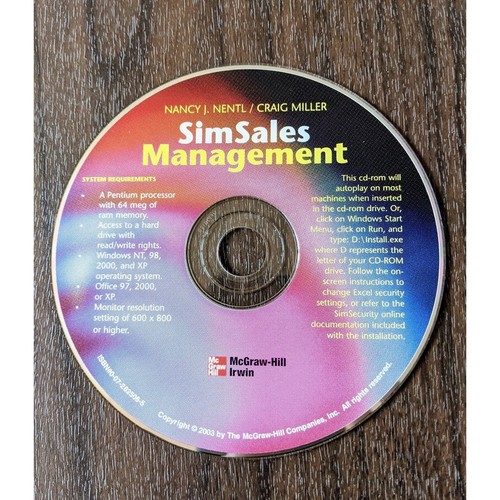McGraw-Hill Irwin Sims Sales Management CD | eBay