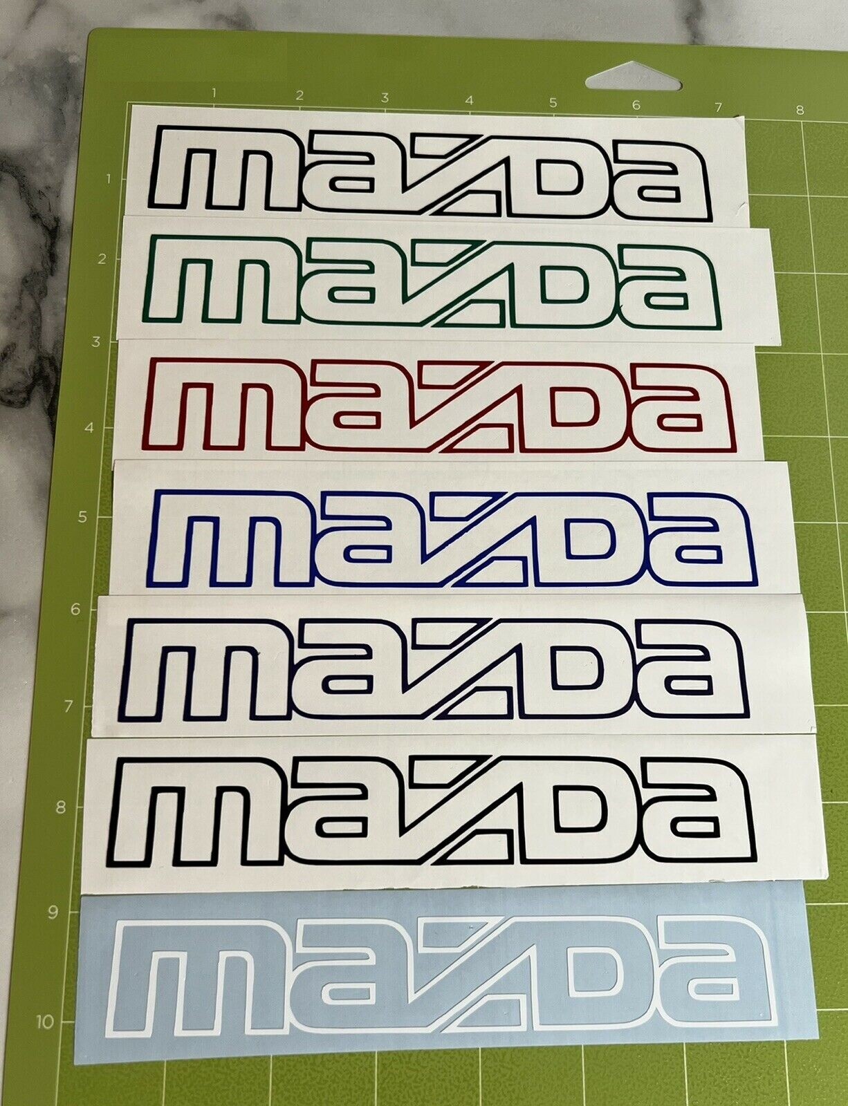 MAZDA MIATA 1990-1992 6"X1"FRONT BUMPER MAZDA STICKER DECAL MULTI ...