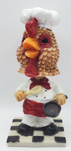 Bobblehead Rooster Chef Funny Cartoon Bobblehead Fry Pan Head Chicken ...