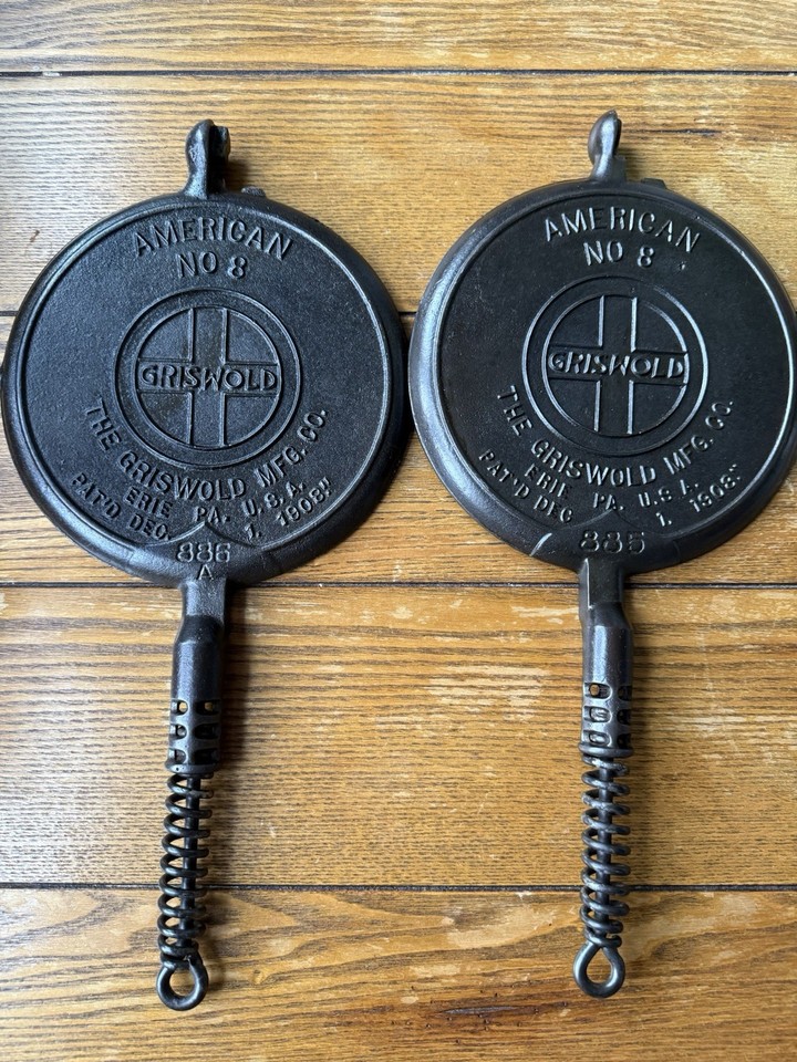 GRISWOLD #8 HIGH BASE CAST IRON WAFFLE IRON 885/886/985 **Never Used ...