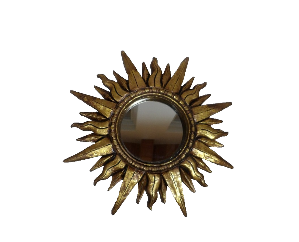 Mid Century Small Syroco Style Starburst Sun Burst Mirror 13" MCM Mint ...