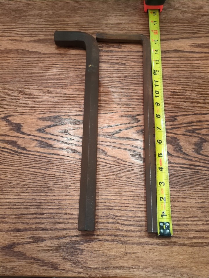 VINTAGE 1" Hex And 5/8" L Wrench Allen Key ~15+" Long Heavy Large Tool ...